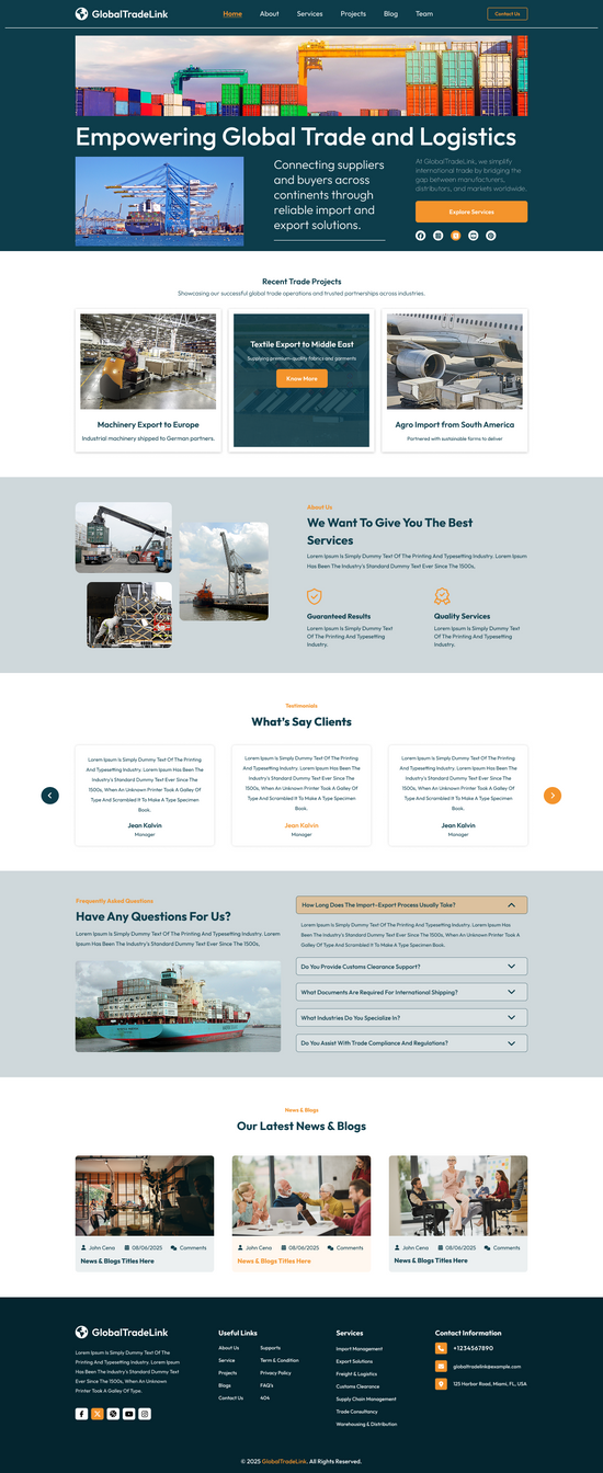 Import Export Company – Modern Business Theme for Global Trade Firms