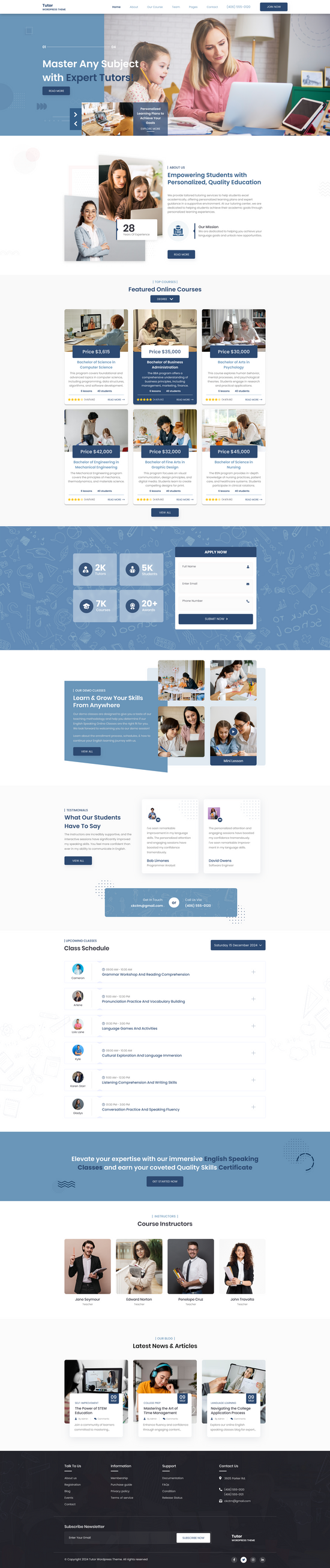 Transform Learning With Our Dynamic Tutor WordPress Theme